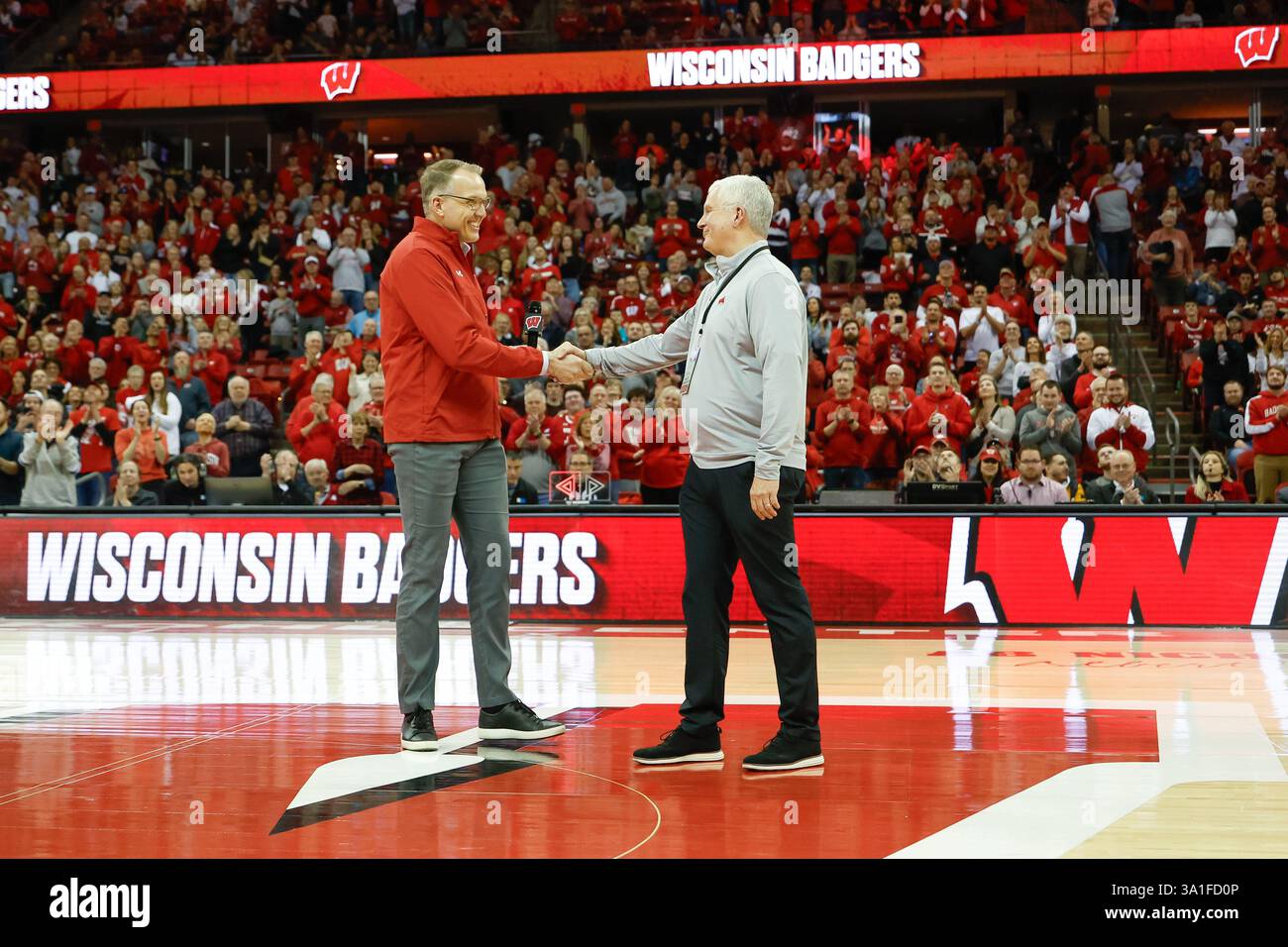 Madison, WI, USA. 8th Mar, 2025. Wisconsin Badgers athletic director ...