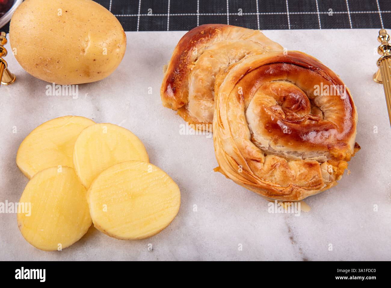 Traditional delicious Turkish burek with potatoes(Turkish name; Gul ...
