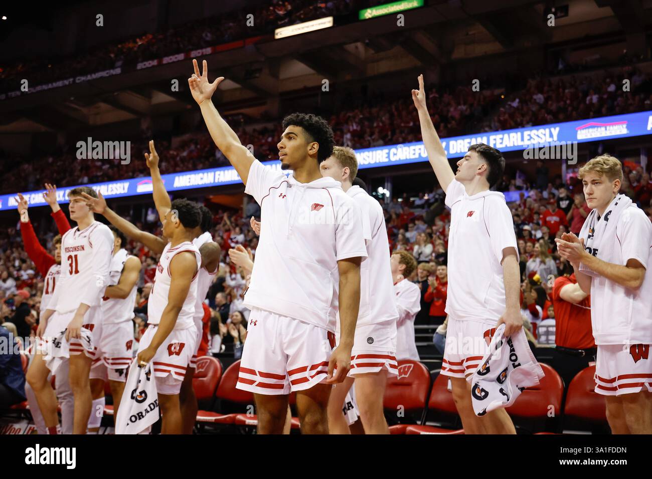 March 8, 2025: Wisconsin Badgers guard Daniel Freitag (5) and the ...