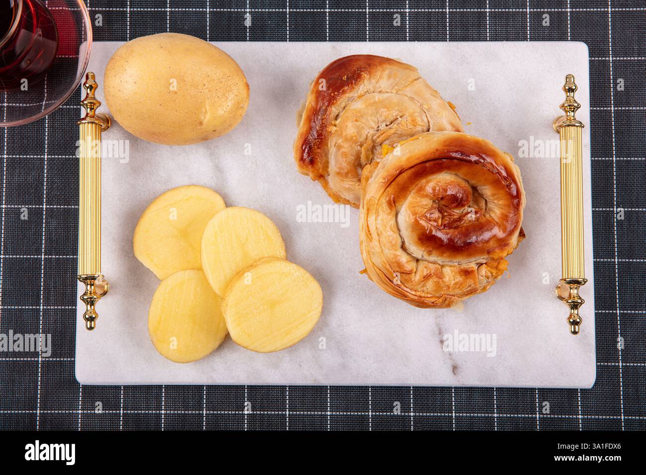 Traditional delicious Turkish burek with potatoes(Turkish name; Gul ...