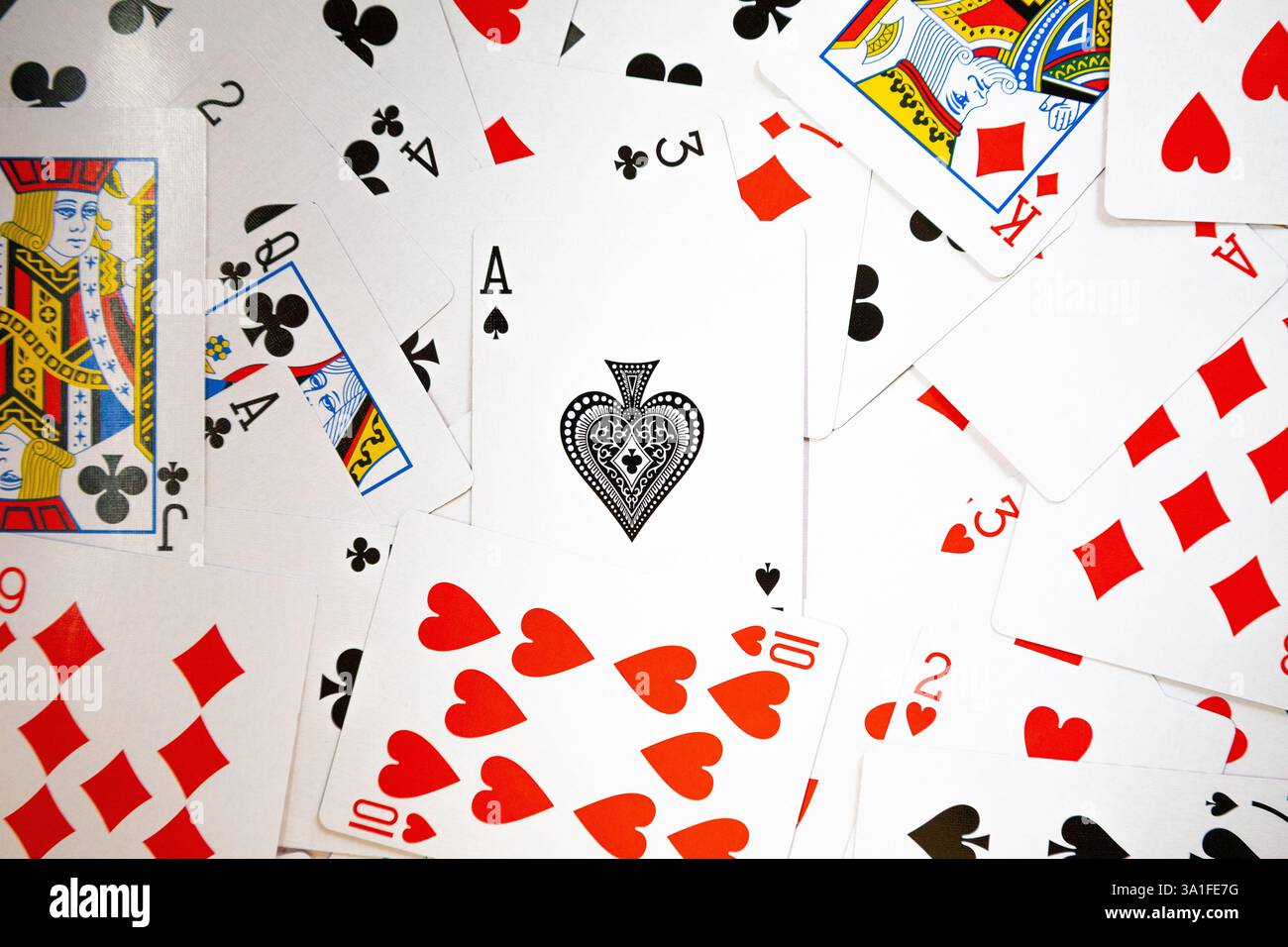 Landscape photo of a deck of cards spread out filling the frame on a ...