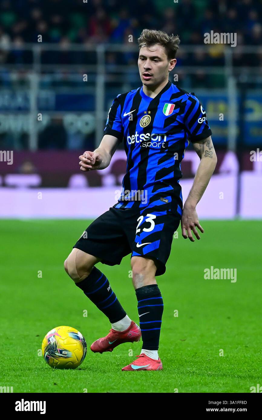 Inter Milan's Italian midfielder #23 Nicolo Barella during the Italian ...