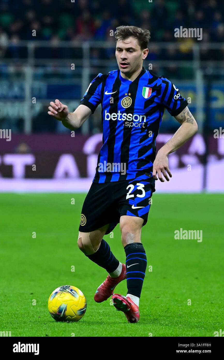 Inter Milan's Italian midfielder #23 Nicolo Barella during the Italian ...