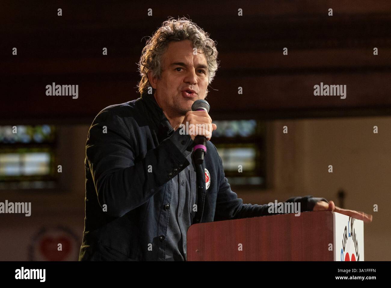 Mark Ruffalo speaks at a rally celebrating cultural vitality of The ...