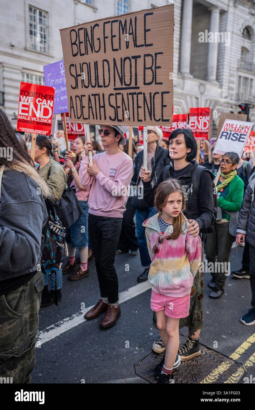 London, England, UK. 08 Mar 2025. Many thousands of women marched ...