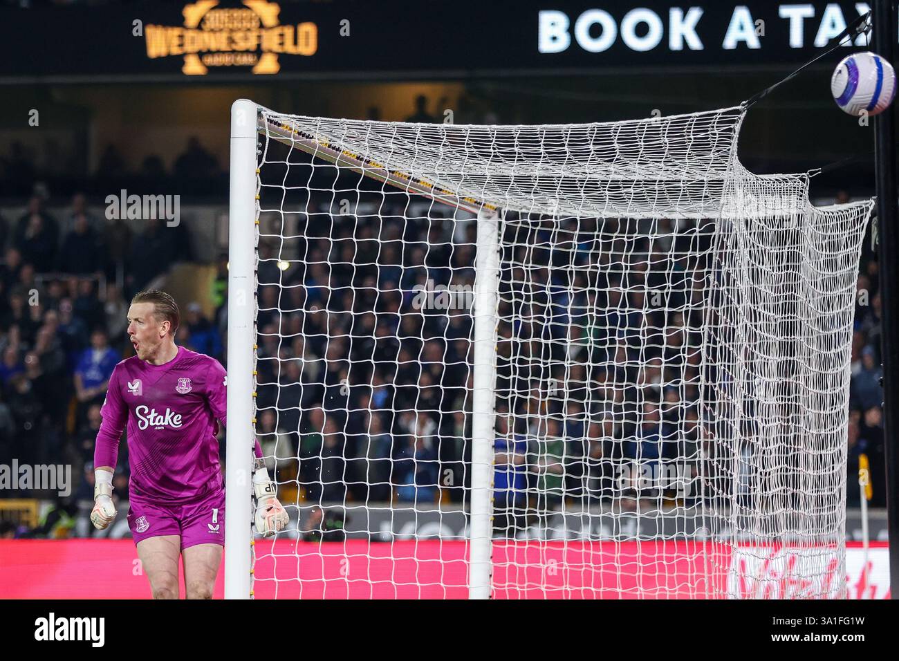 #1, Jordan Pickford of Everton recognises it was a close call during ...
