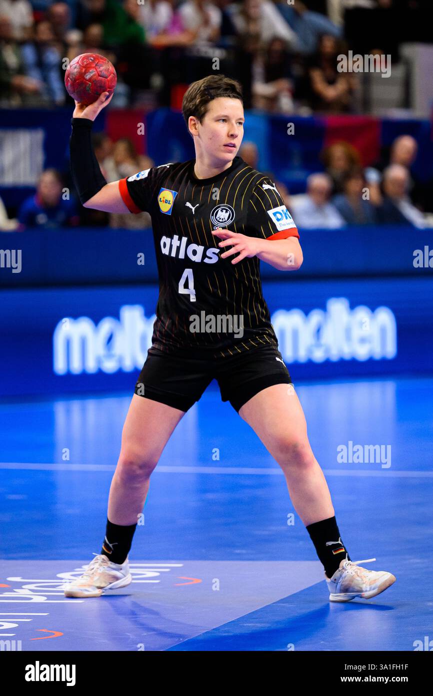 08 March 2025, France, Besançon: Handball, Women: International match ...