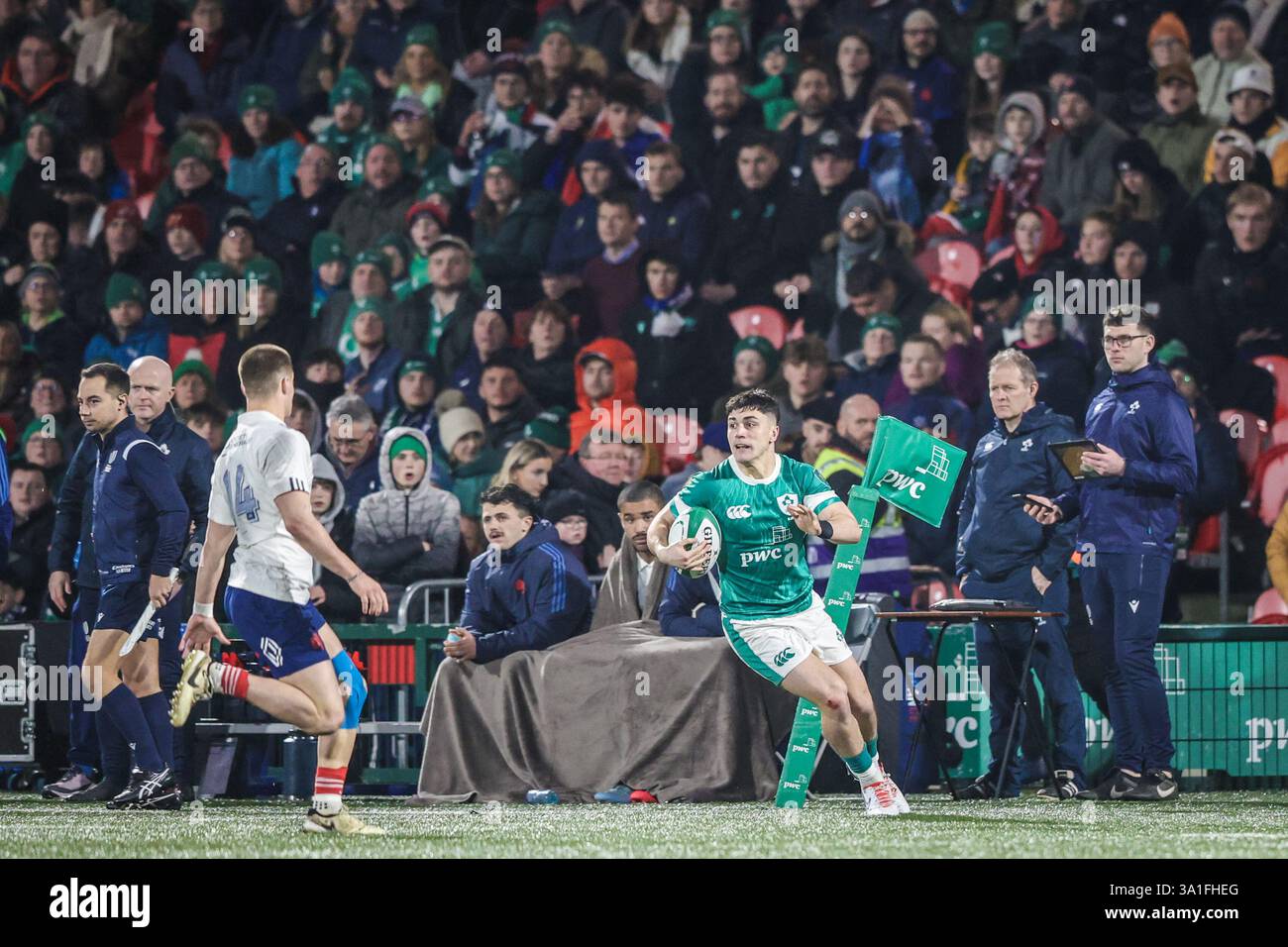 March 7th, 2025, Virgin Media Park, Cork, Ireland - Under 20 Six Nations: Ireland 12 - France 22 ...