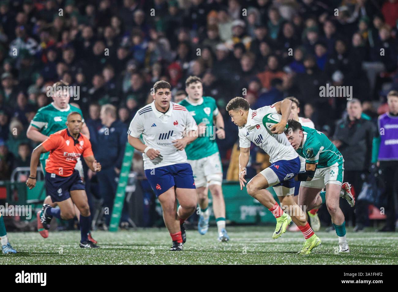 March 7th, 2025, Virgin Media Park, Cork, Ireland - Under 20 Six Nations: Ireland 12 - France 22 ...