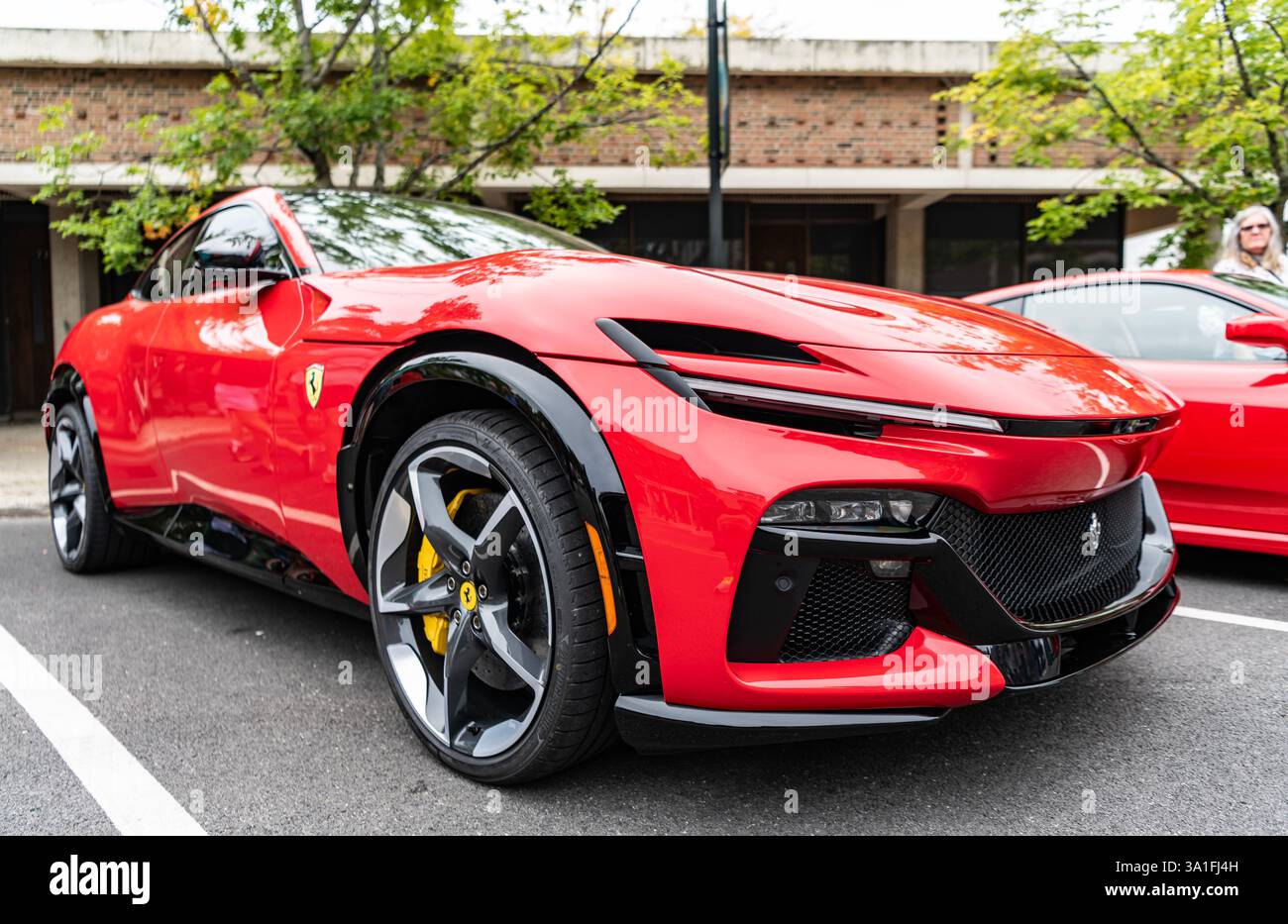 Chicago, Illinois - September 29, 2024: Ferrari Purosangue red color ...