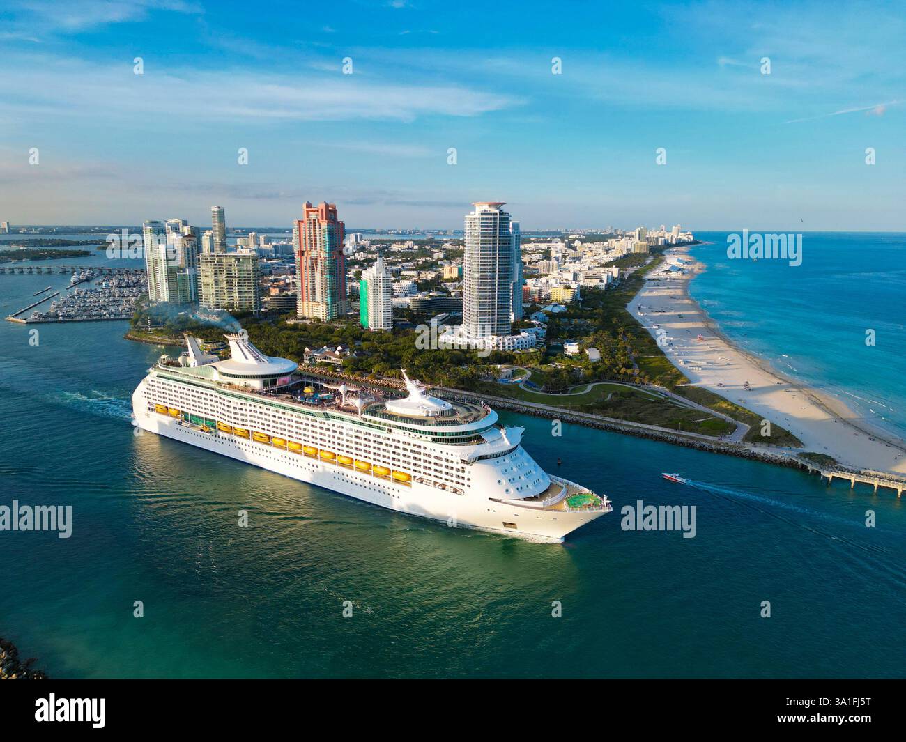 Aerial view of cruise in summer vacation. Cruise ship tour and travel ...