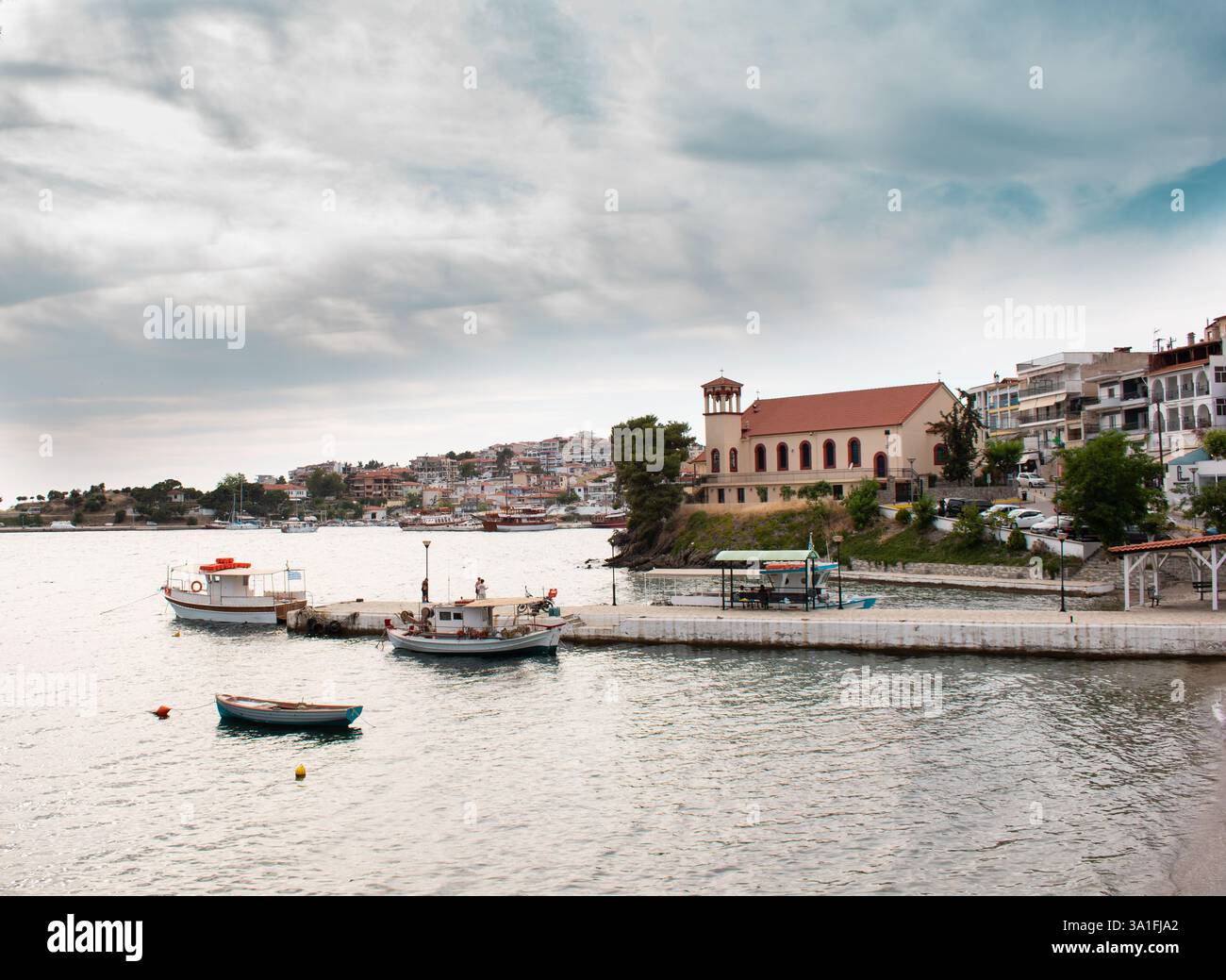 neos marmaras, famous resort in Halkidiki, Sithonia, Greece. blue sea ...