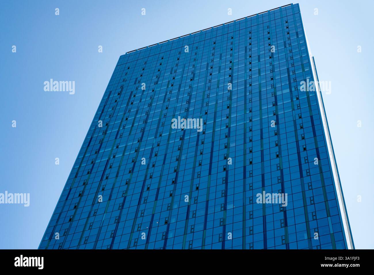 Architectural building business area. Glass skyscraper. City ...