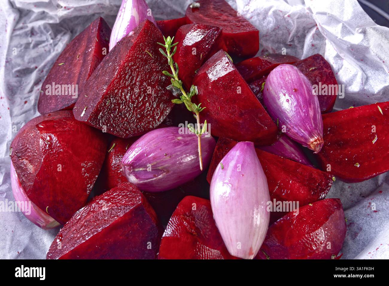 Oven baked red beets Stock Photo - Alamy
