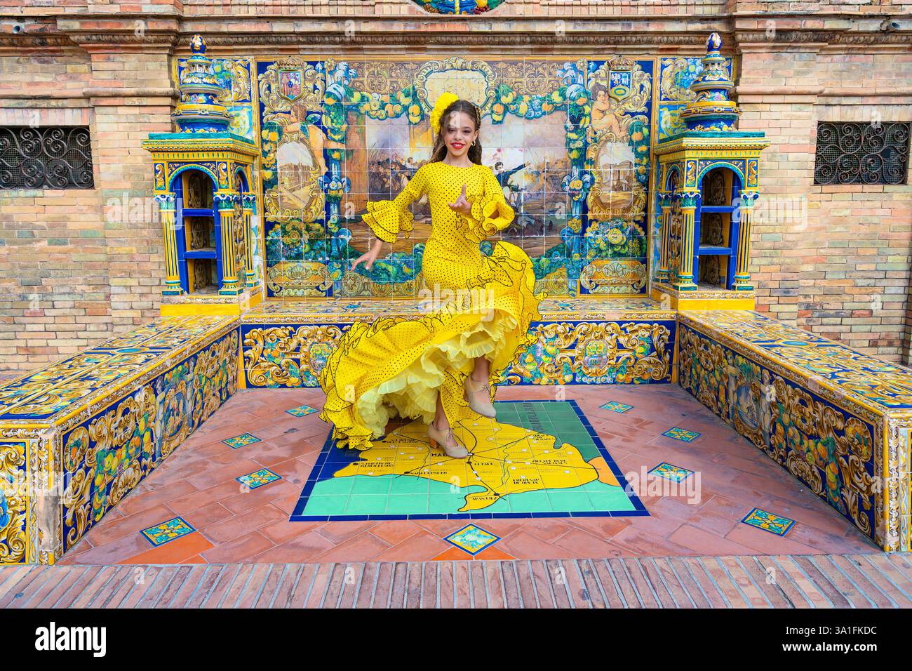 Traditional girl dancing flamenco in Spain Stock Photo - Alamy