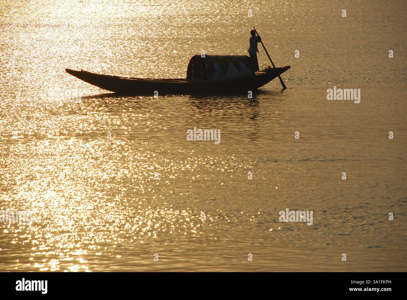 Boat floating in river Ganga, Calcutta, West Bengal, India, Asia Stock ...