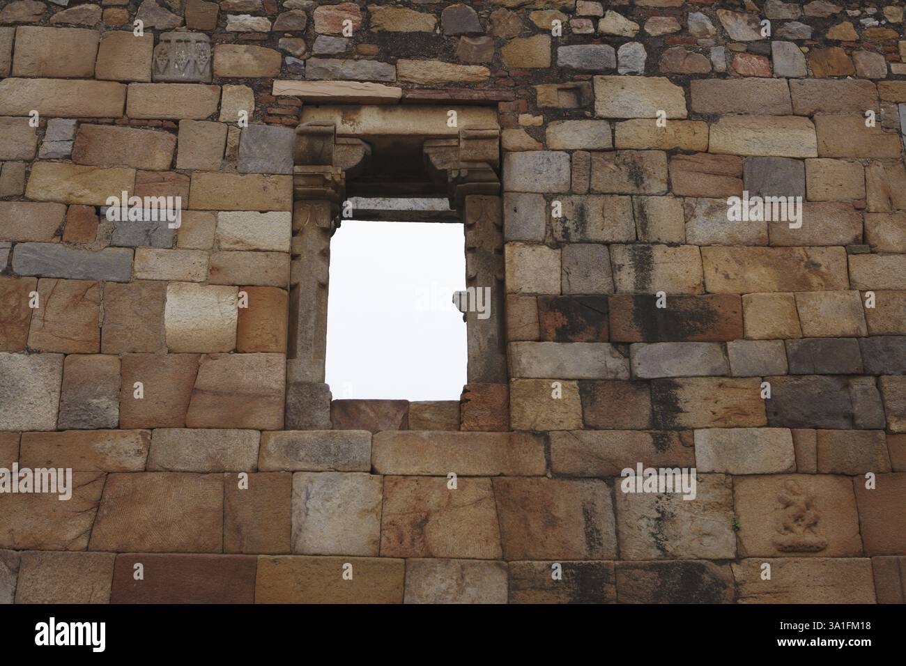 Stone wall in Qutb Minar complex, Delhi sultanate, Delhi, India UNESCO ...
