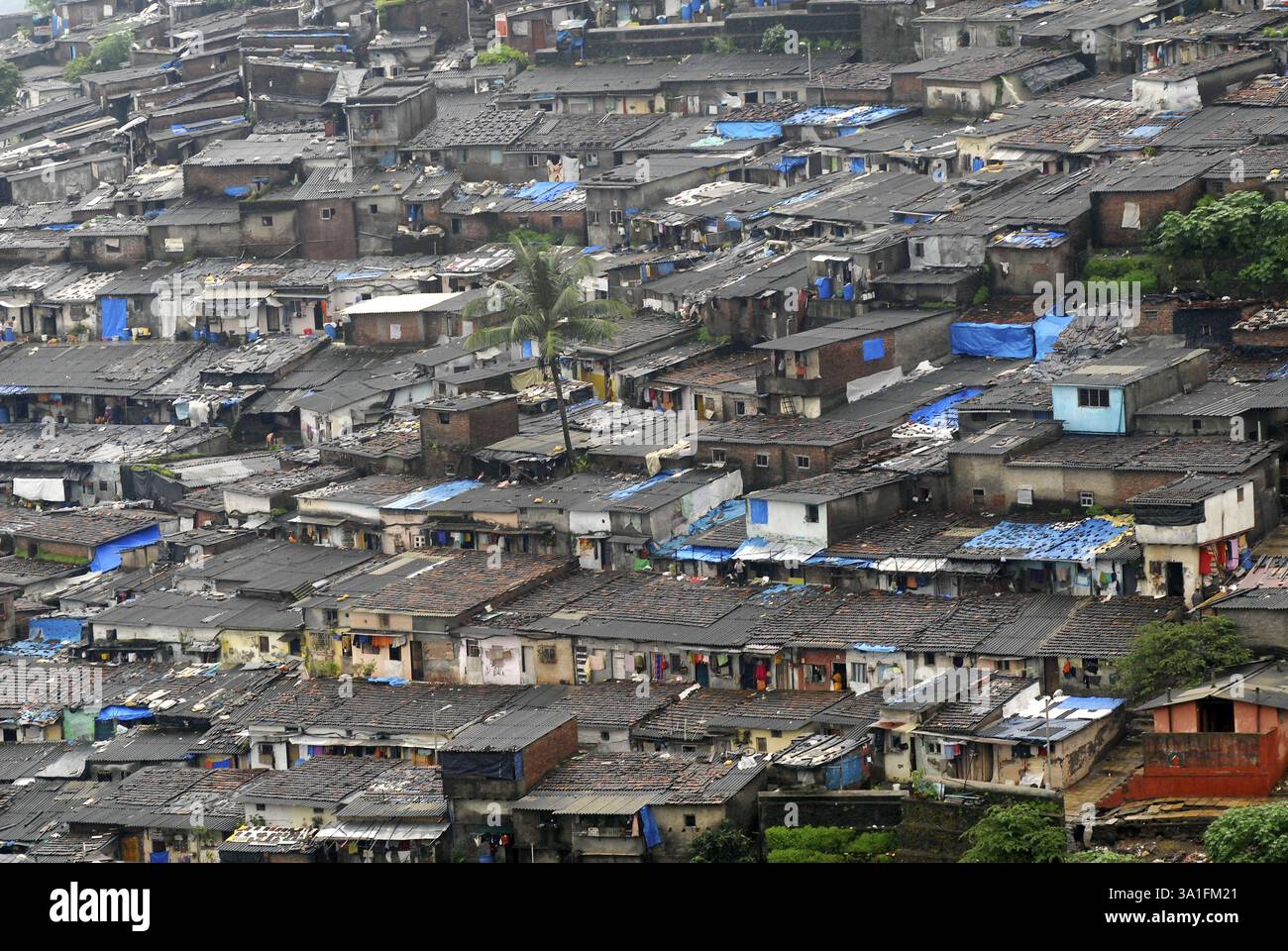 Slum area, Bombay now Mumbai, Maharashtra, India, Asia Stock Photo - Alamy