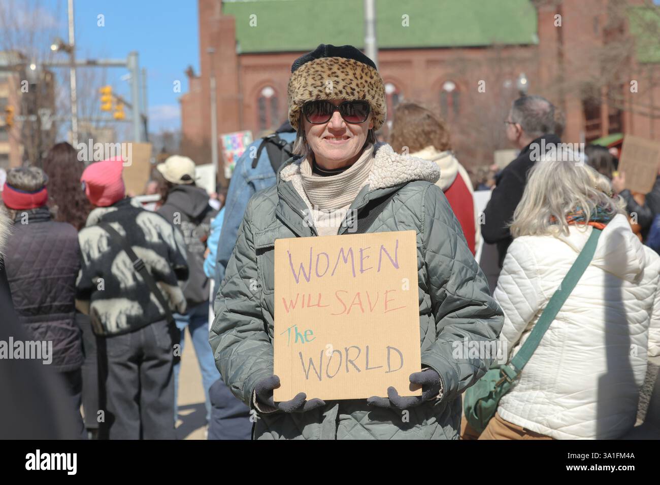 Baltimore, USA. 08th Mar, 2025. Women and allies gather to stand up for ...