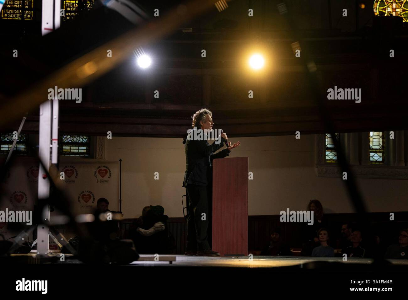 New York, New York, USA. 8th Mar, 2025. Mark Ruffalo speaks at a rally ...