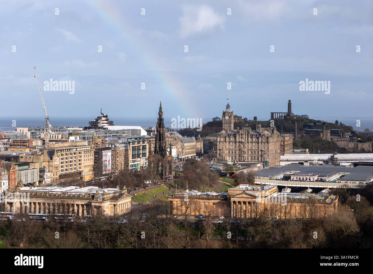 Rainbow over the Edinburgh Skyline Stock Photo - Alamy