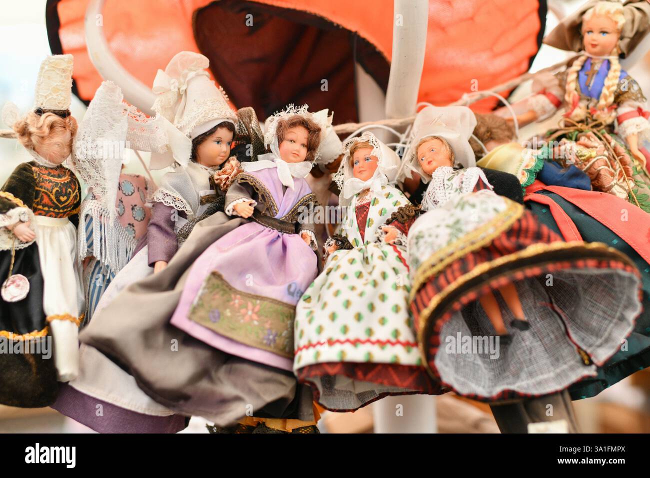 Lots of different Provencal, Breton vintage French dolls in national ...