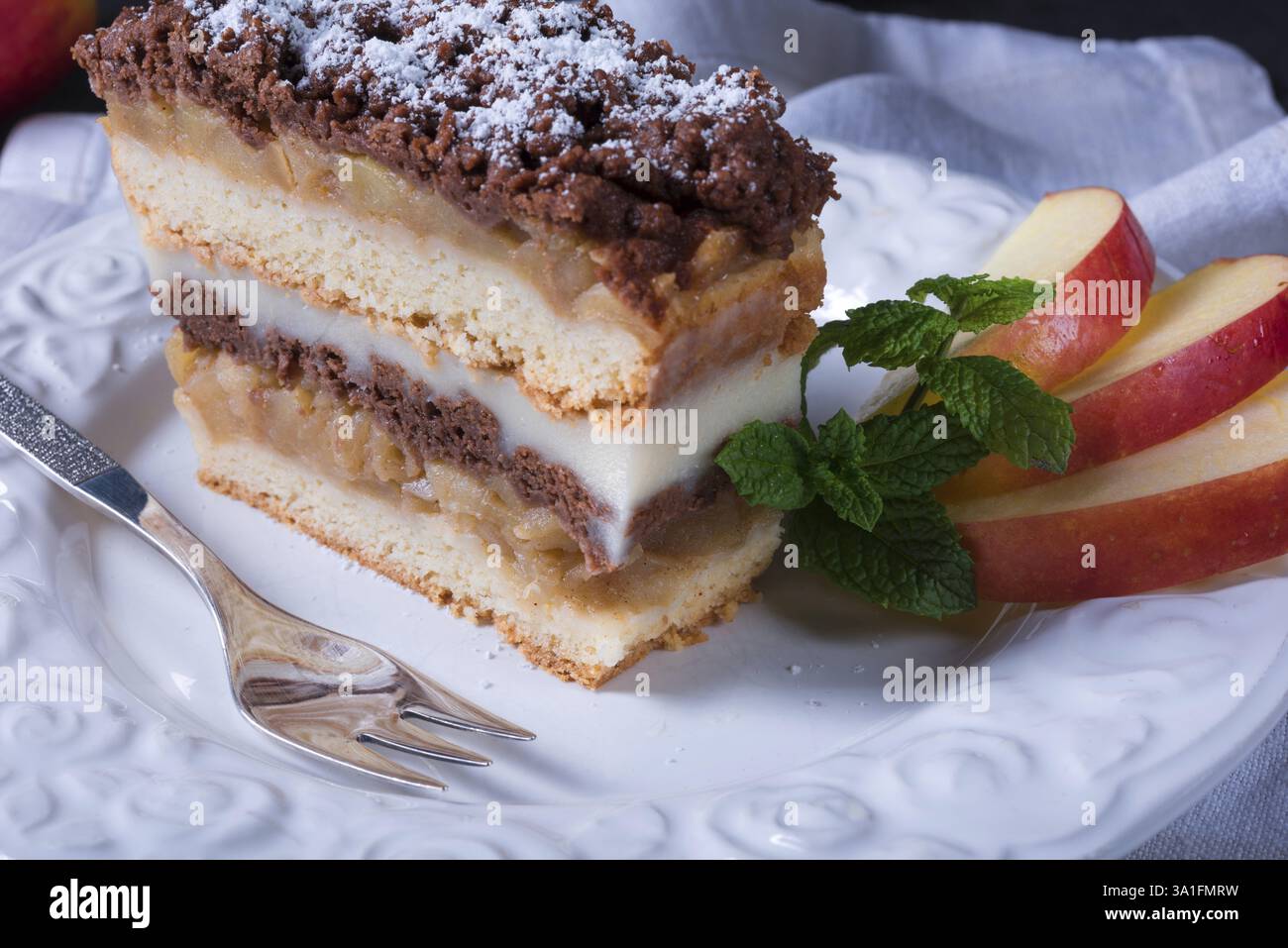 Apple cream cake Stock Photo - Alamy