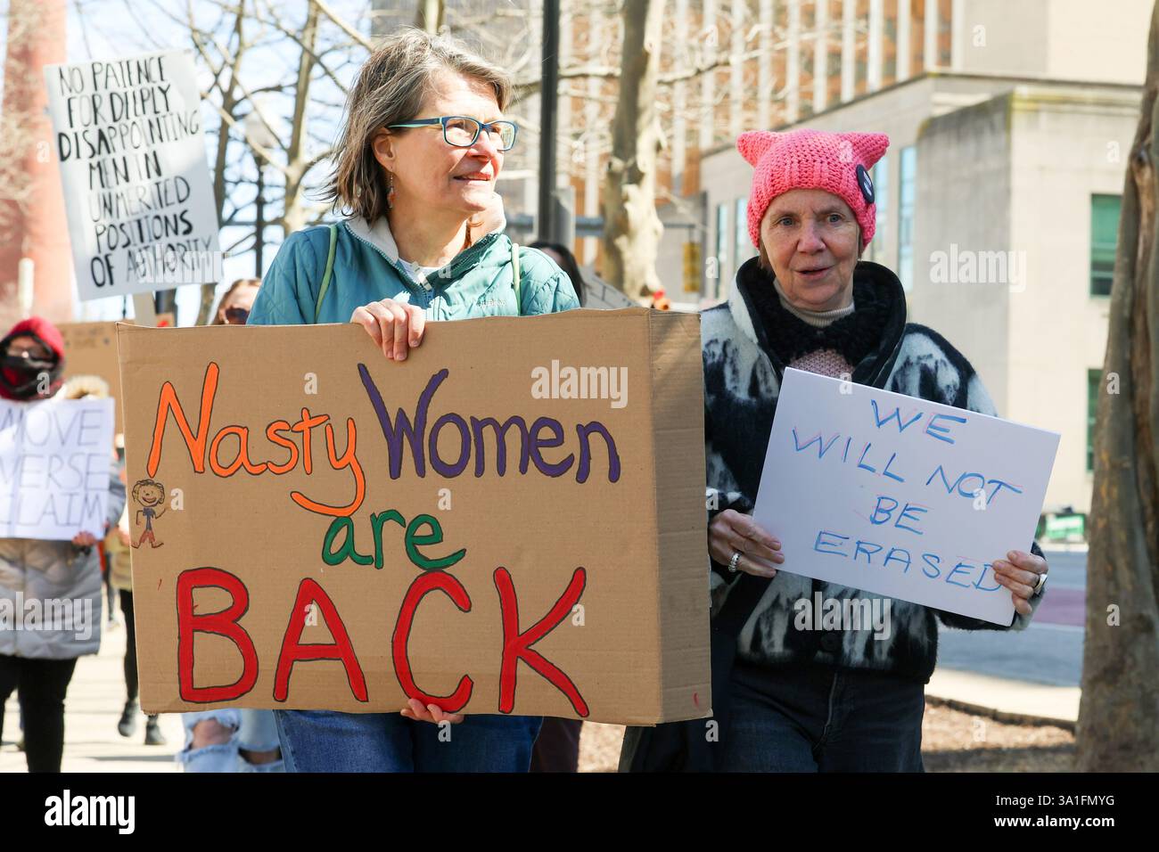 Baltimore, USA. 08th Mar, 2025. Women and allies gather to stand up for ...