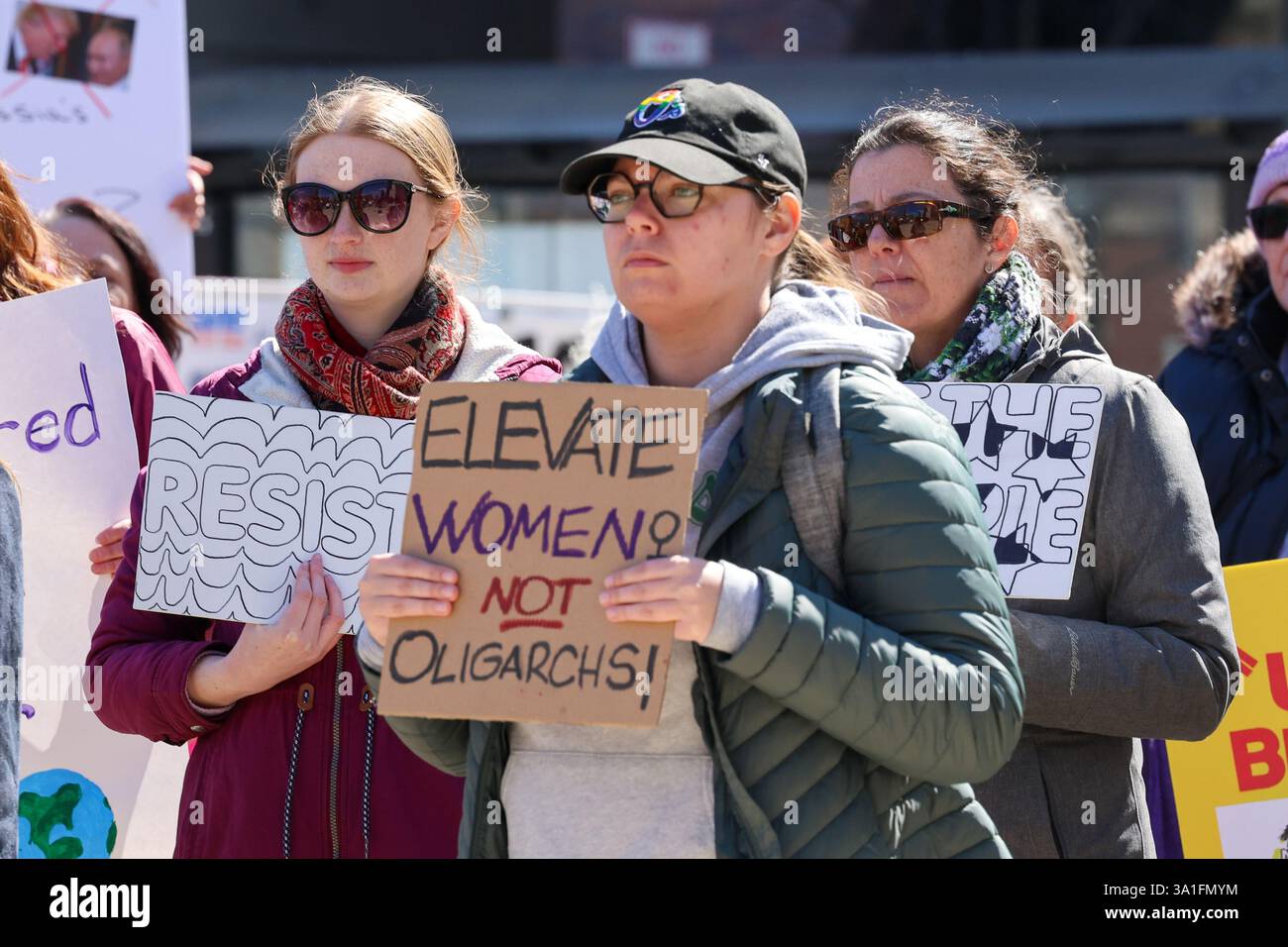 Baltimore, USA. 08th Mar, 2025. Women and allies gather to stand up for ...