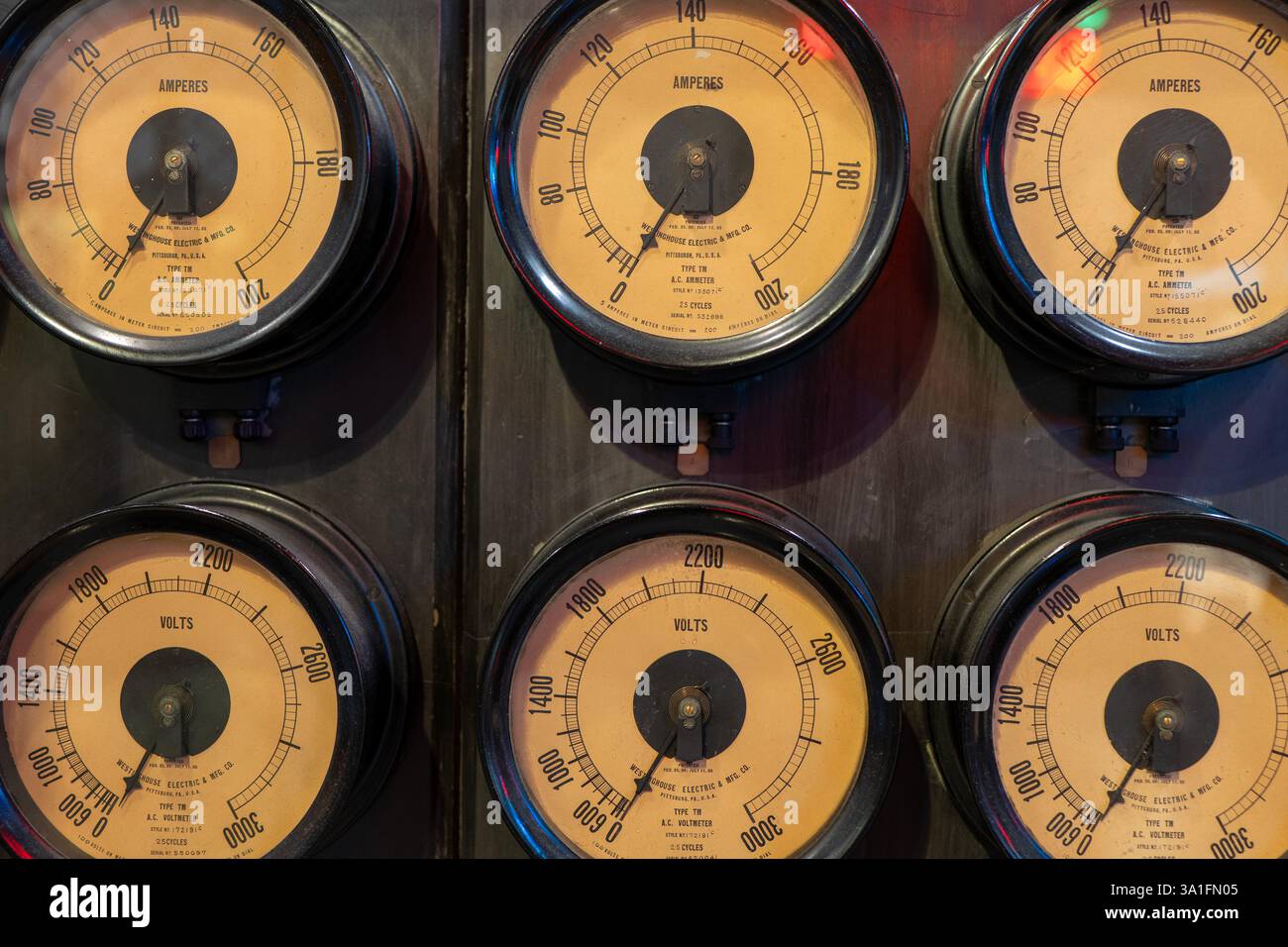 Old High Voltage Electricity Meters Stock Photo - Alamy