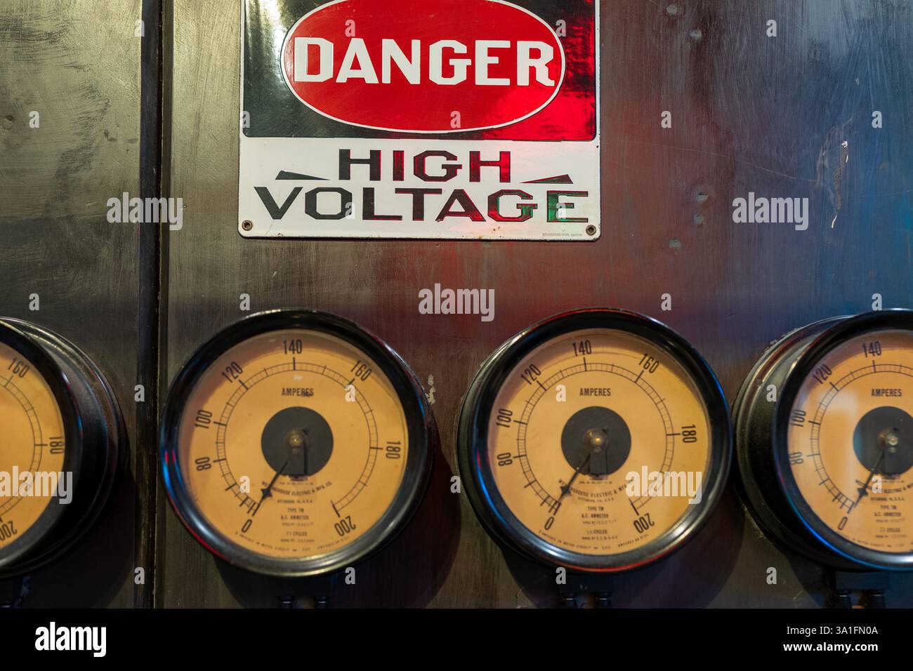 Old High Voltage Electricity Meters Stock Photo - Alamy