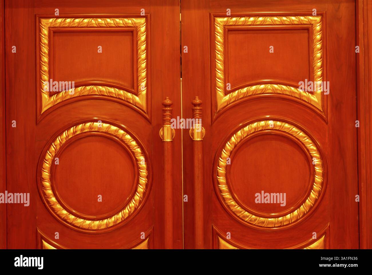 Interior, door design in rope form painted with brown golden color, ITC ...