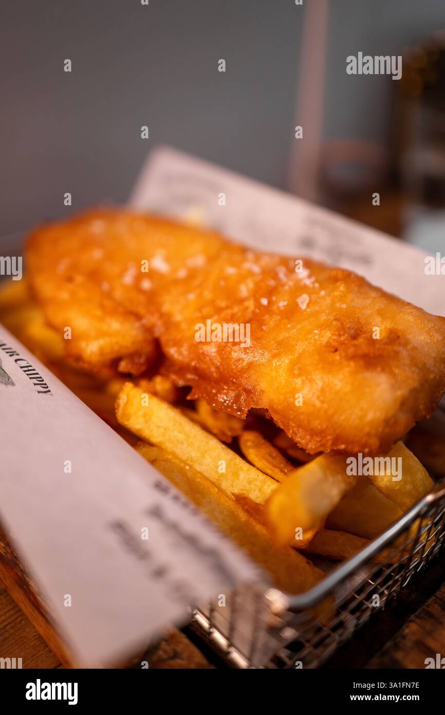 English Fried Fish and Chips Stock Photo - Alamy