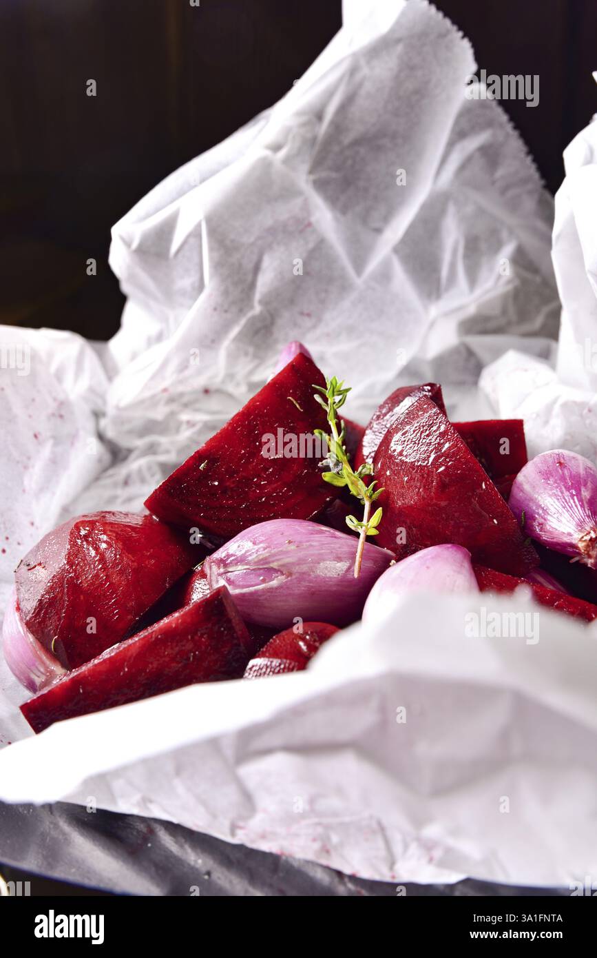 Oven baked red beets Stock Photo - Alamy