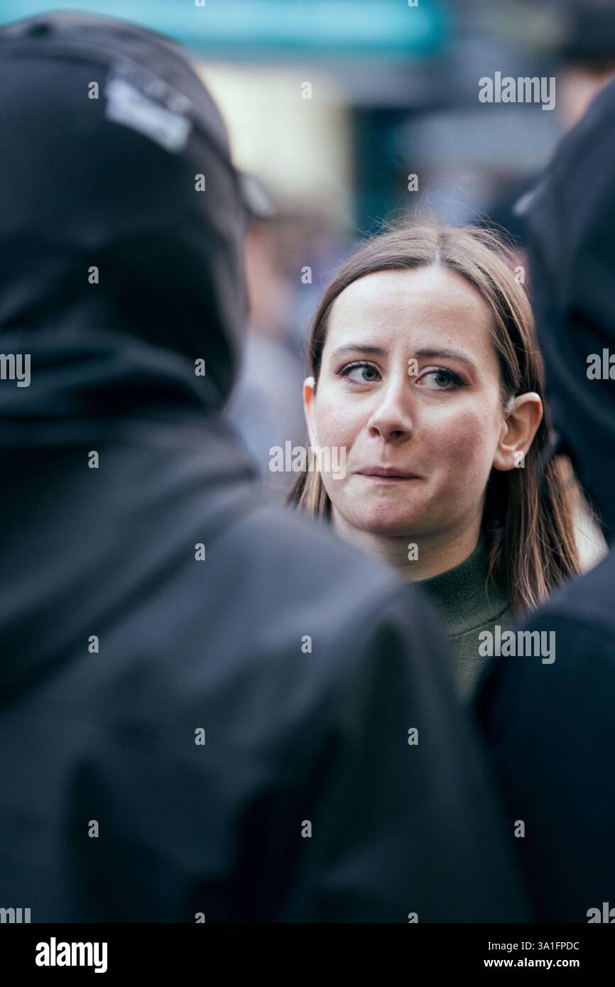 Alice Cordier during a demonstration march as part of the 2025 ...