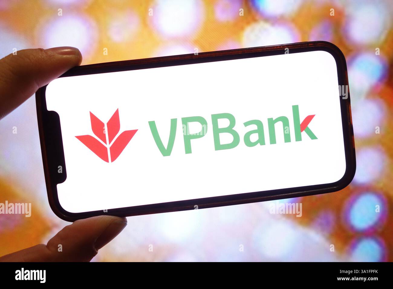 In this photo illustration, the VPBank company logo is seen displayed ...