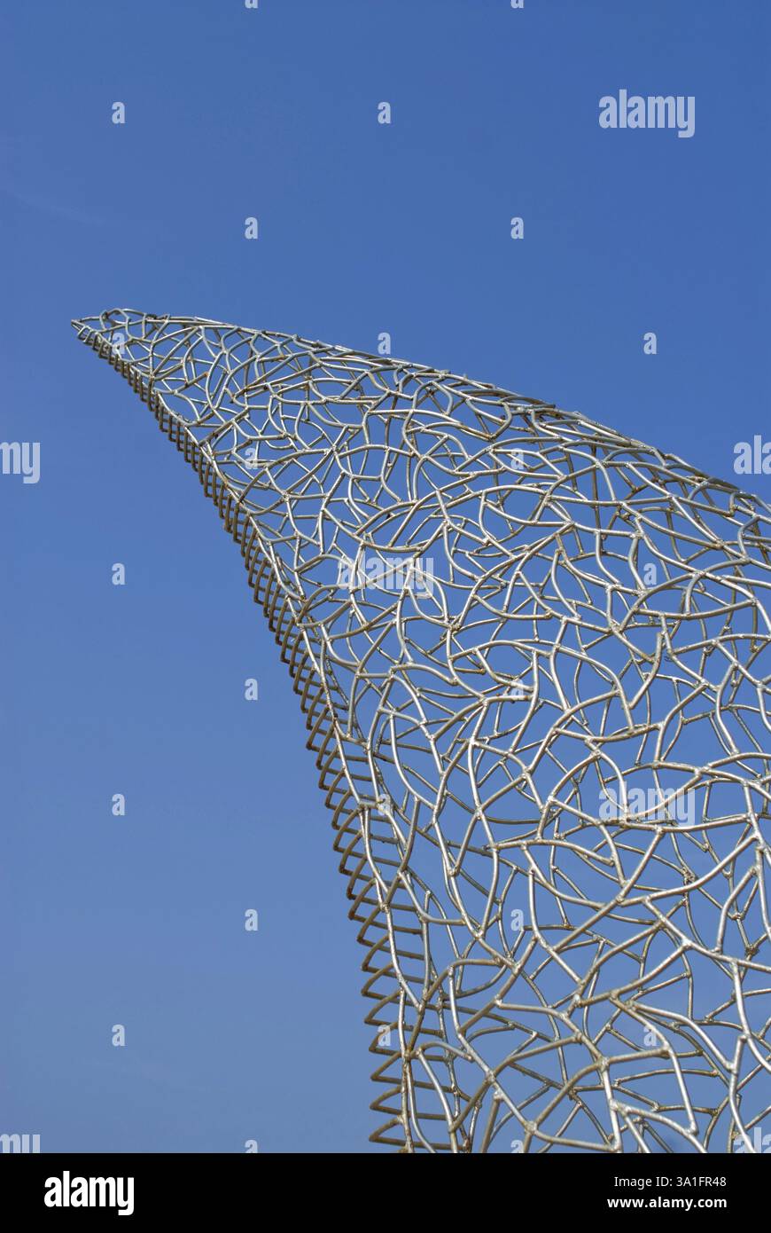 Iron mesh grill structure of shark fin at Calangute beach, Goa, India ...