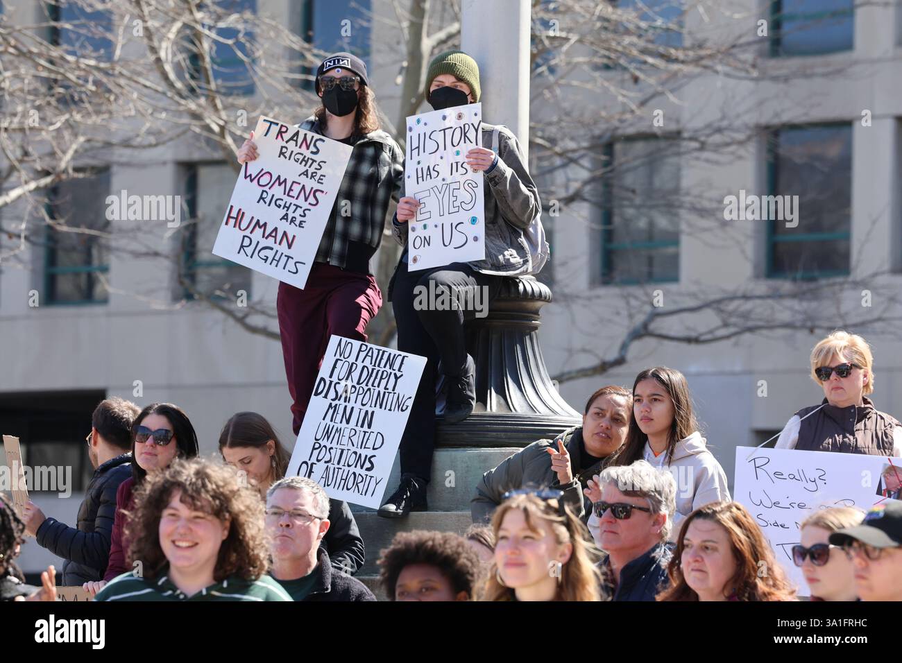 Baltimore, USA. 08th Mar, 2025. Women and allies gather to stand up for ...