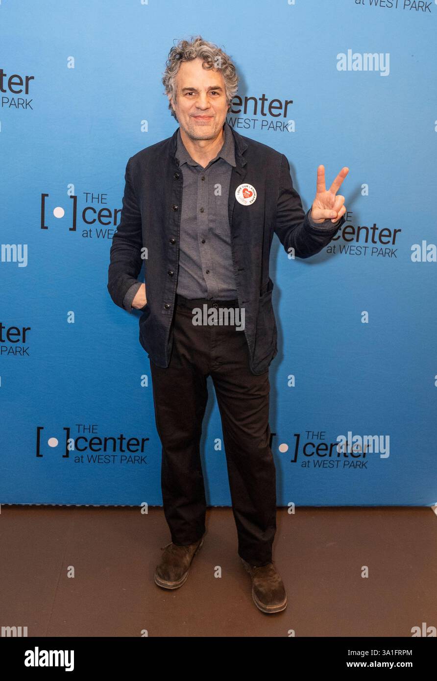 New York, USA. 08th Mar, 2025. Mark Ruffalo attends a rally celebrating ...