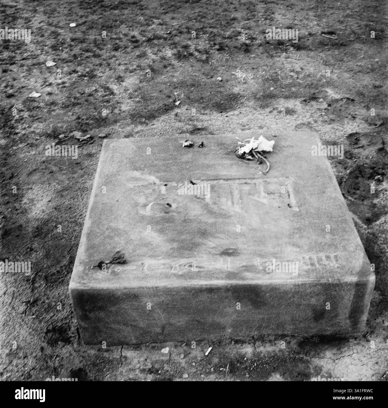 A memorial plate at the spot where Mahatma Gandhi was assassinated ...