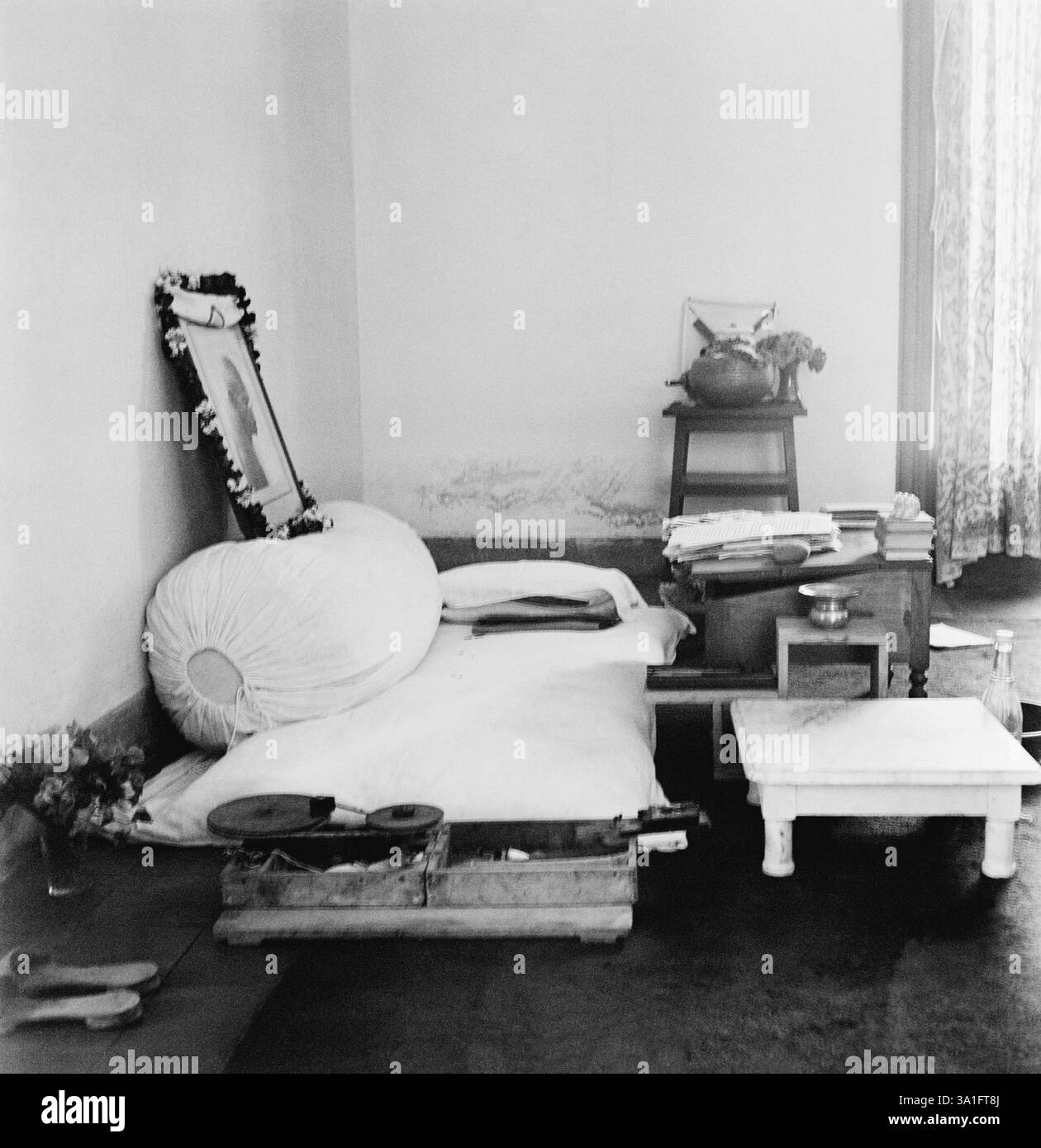 Mahatma Gandhi's room at Birla House, Delhi, after he had expired, 1948 ...
