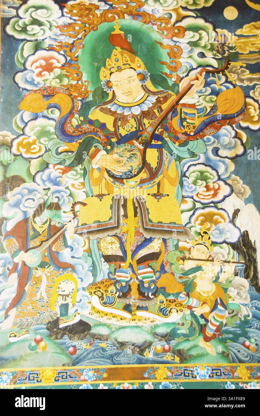 Painting in Rumtek monastery, Sikkim, India, Asia Stock Photo - Alamy