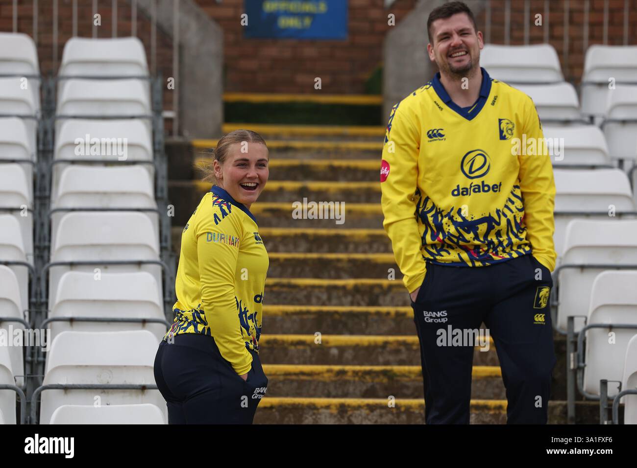 Durham Cricket's Alex Lees (R) and Durham Cricket Women's Bess Heath ...