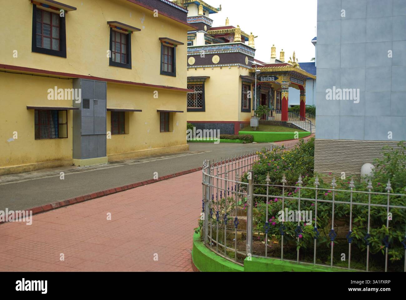 Courtyard of Namdroling monastery Palyul Nyingmapa Buddhist centre ...