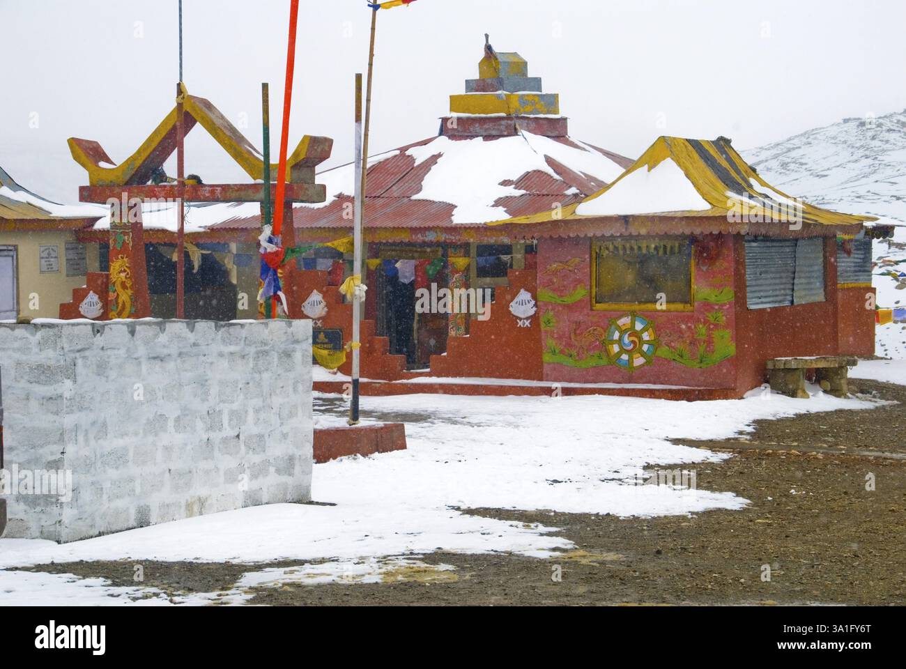 Gurudwara temple at Gurudongmar lake, Sikkim, India, Asia Stock Photo ...