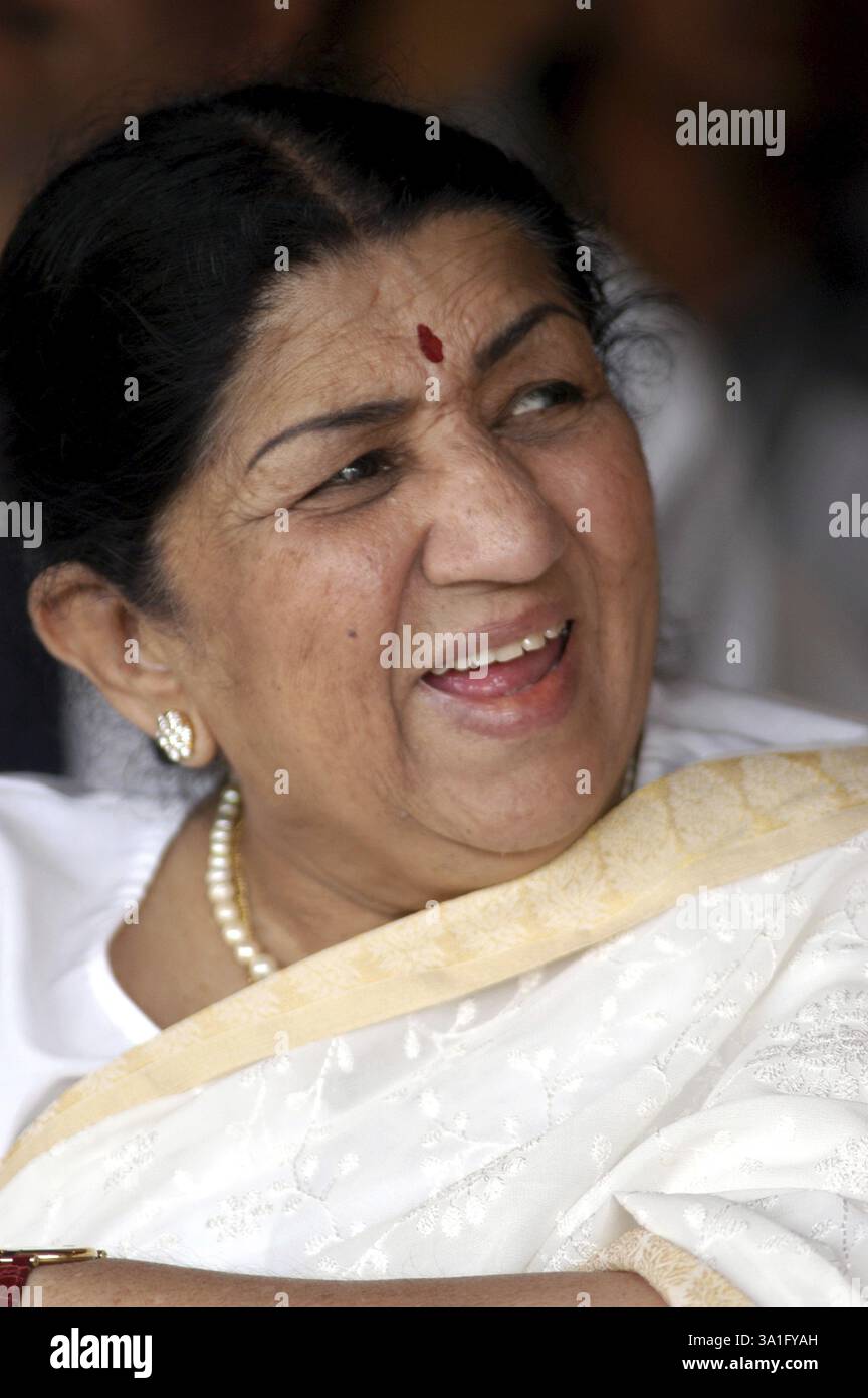 South Asian Indian Bollywood singer Lata Mangeshkar, India NO MR Stock ...