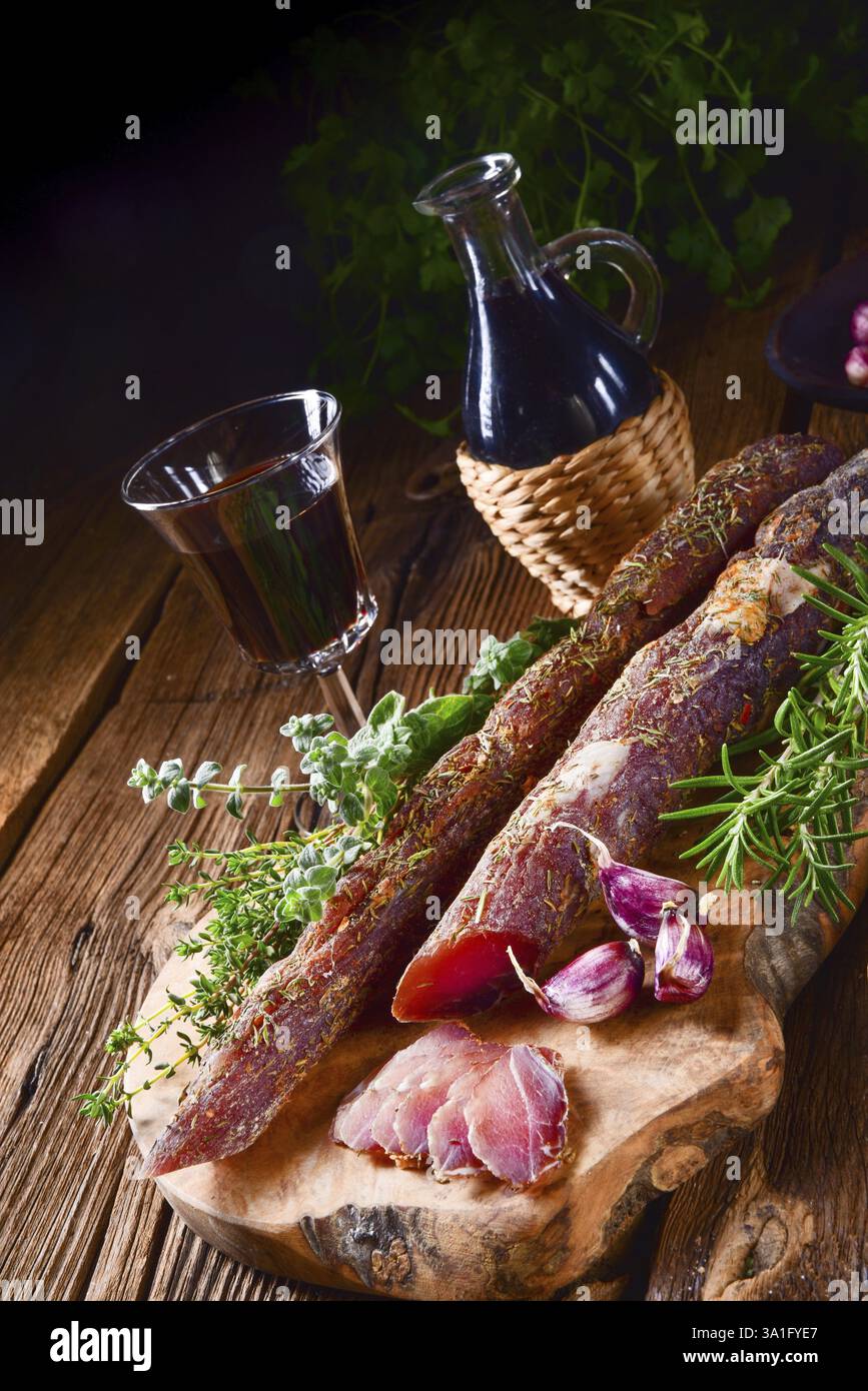 Dried sirloin with herbs de provence Stock Photo - Alamy