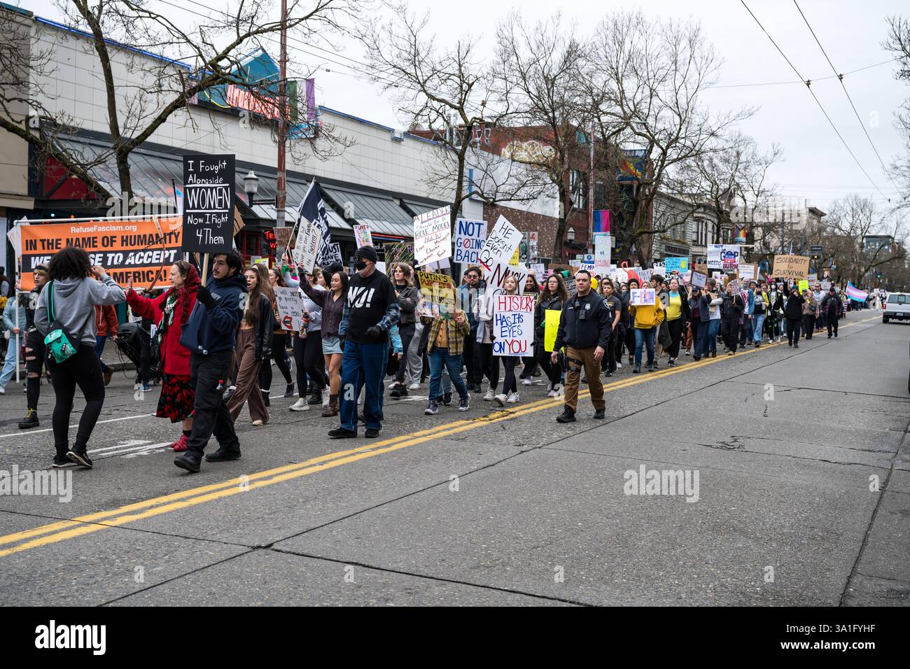 Seattle, USA. 8th Mar 2025. International Women’s Day activists rally ...