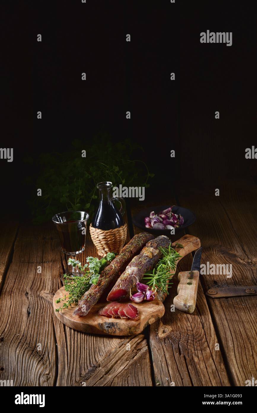 Dried sirloin with herbs de provence Stock Photo - Alamy