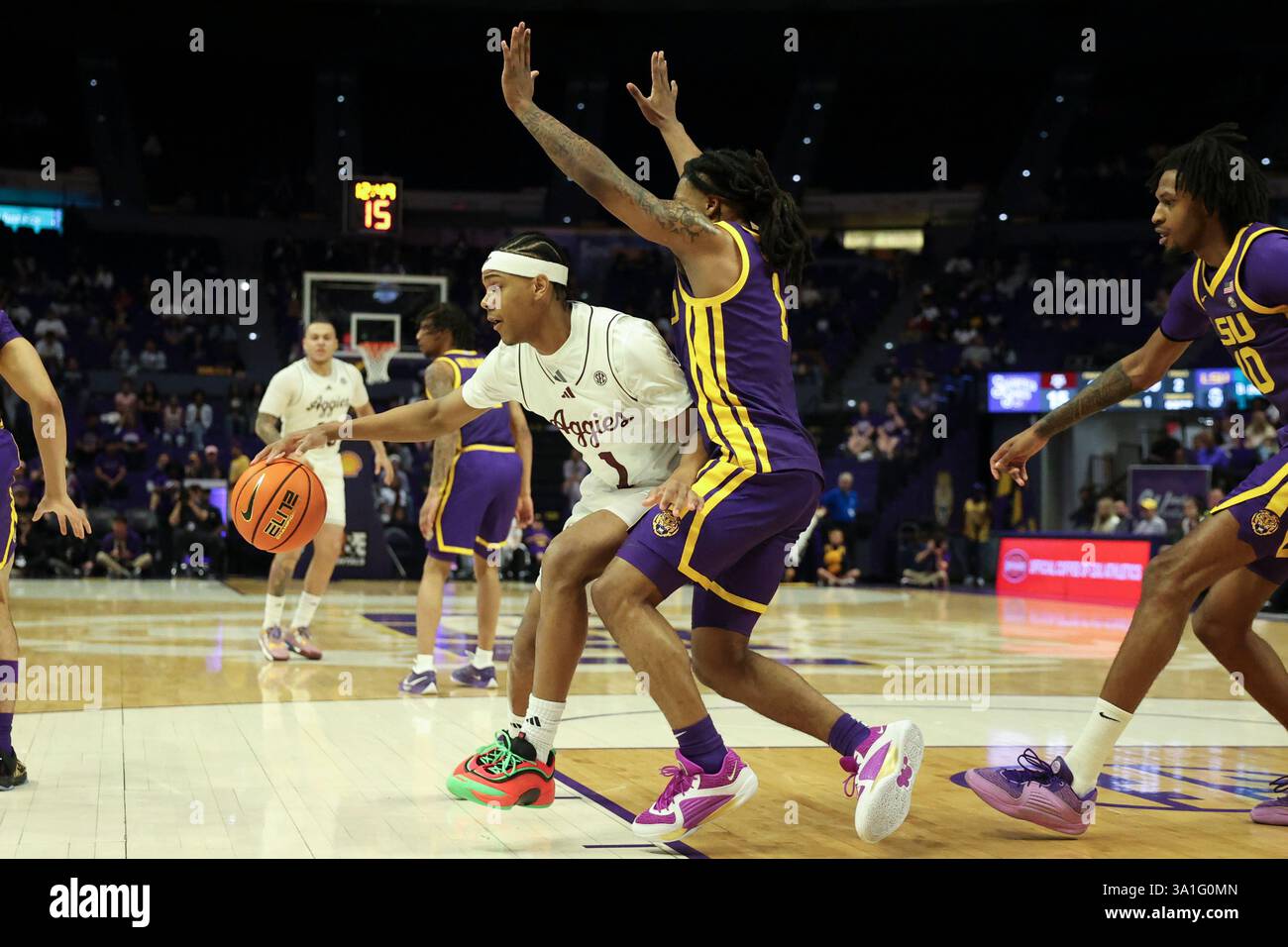 Baton Rouge, United States. 08th Mar, 2025. Texas A&M Aggies guard ...